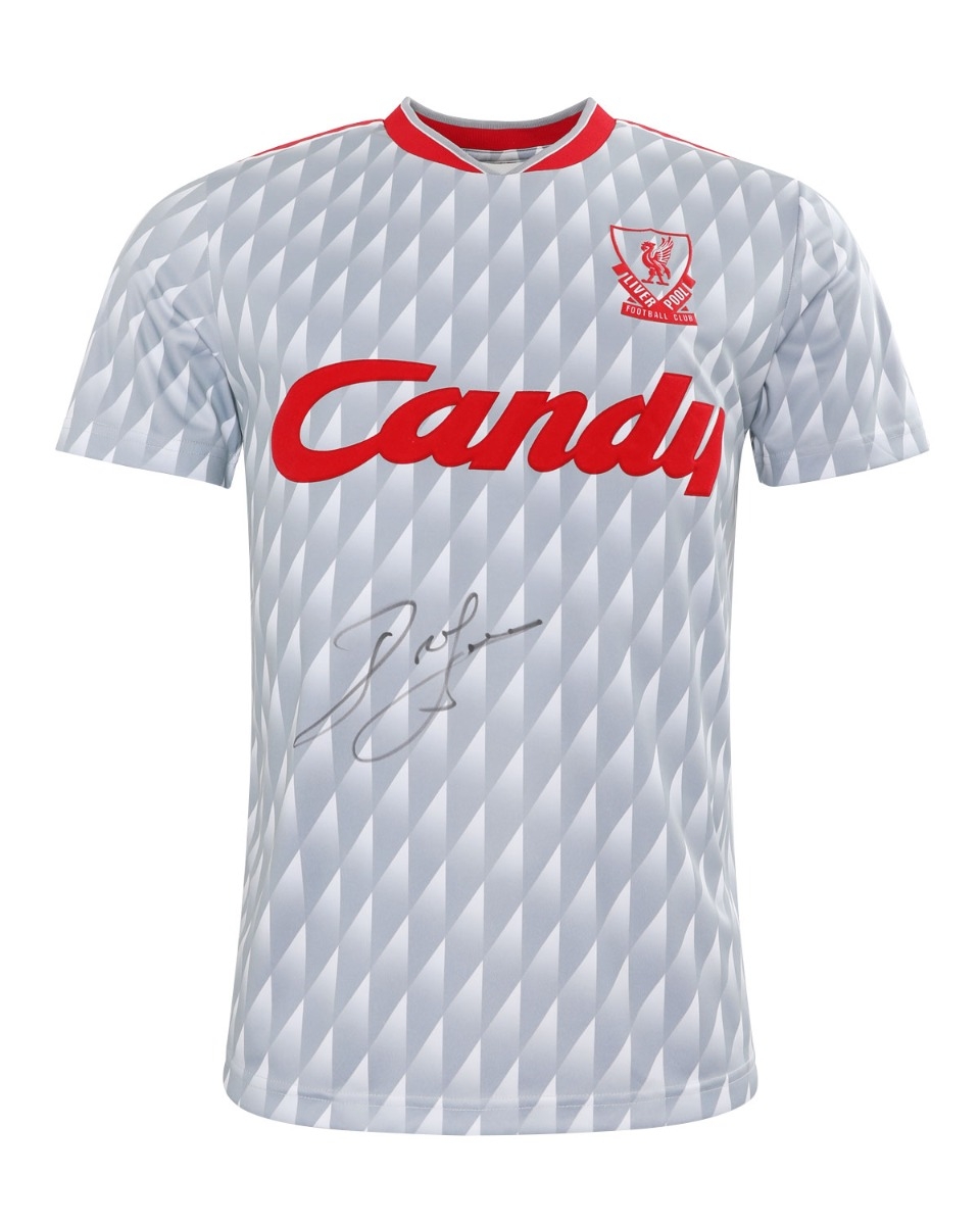 LFC Signed 89-91 John Barnes Boxed Away Shirt