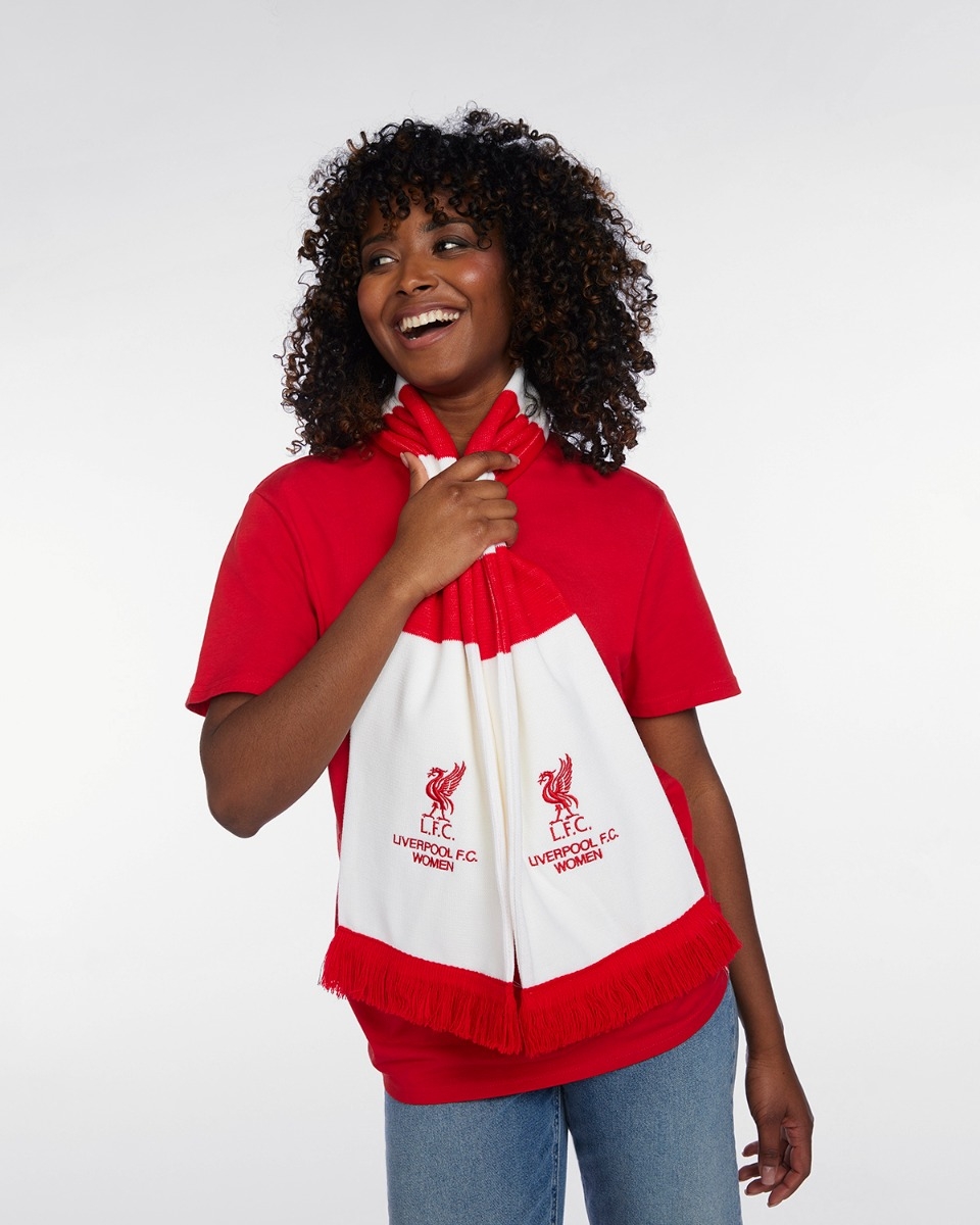 LFC Women Red & White Bar Scarf