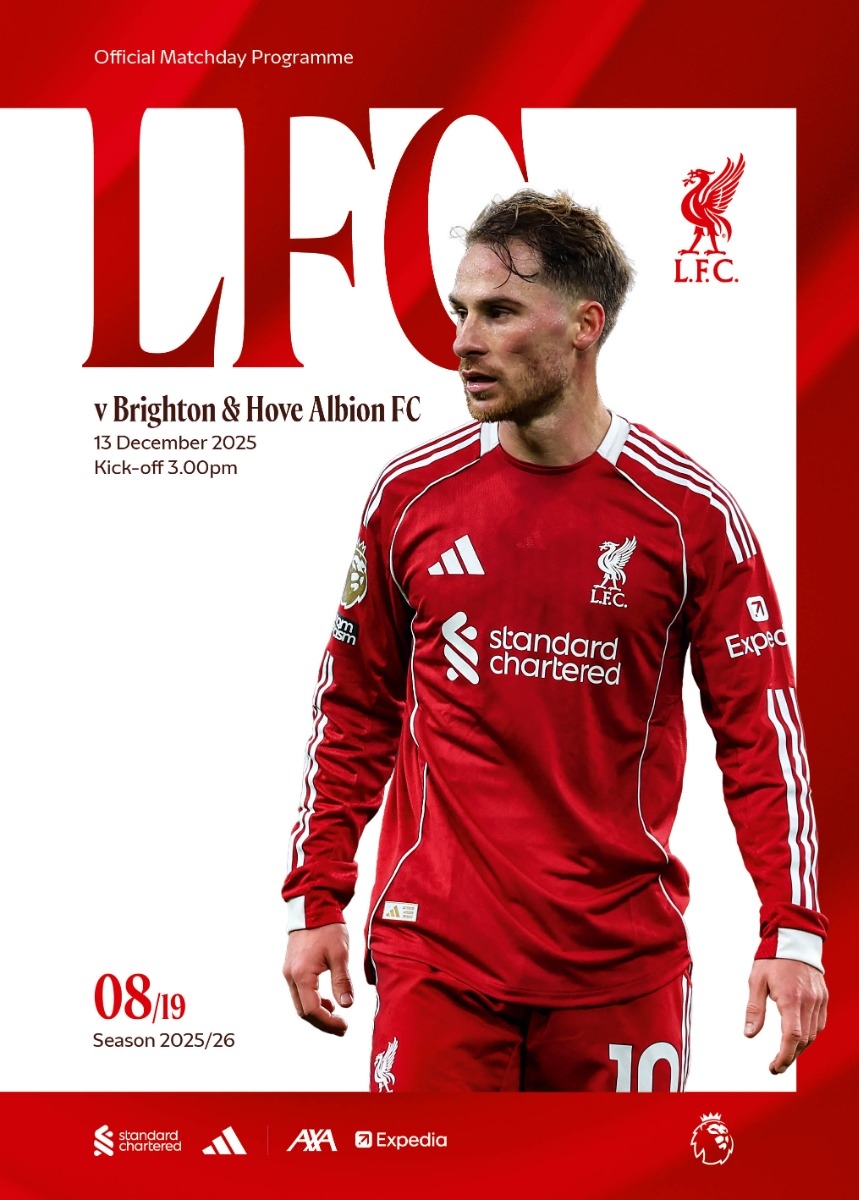 Matchday Programme: LFC vs Brighton – Premier League – 13/12/2025