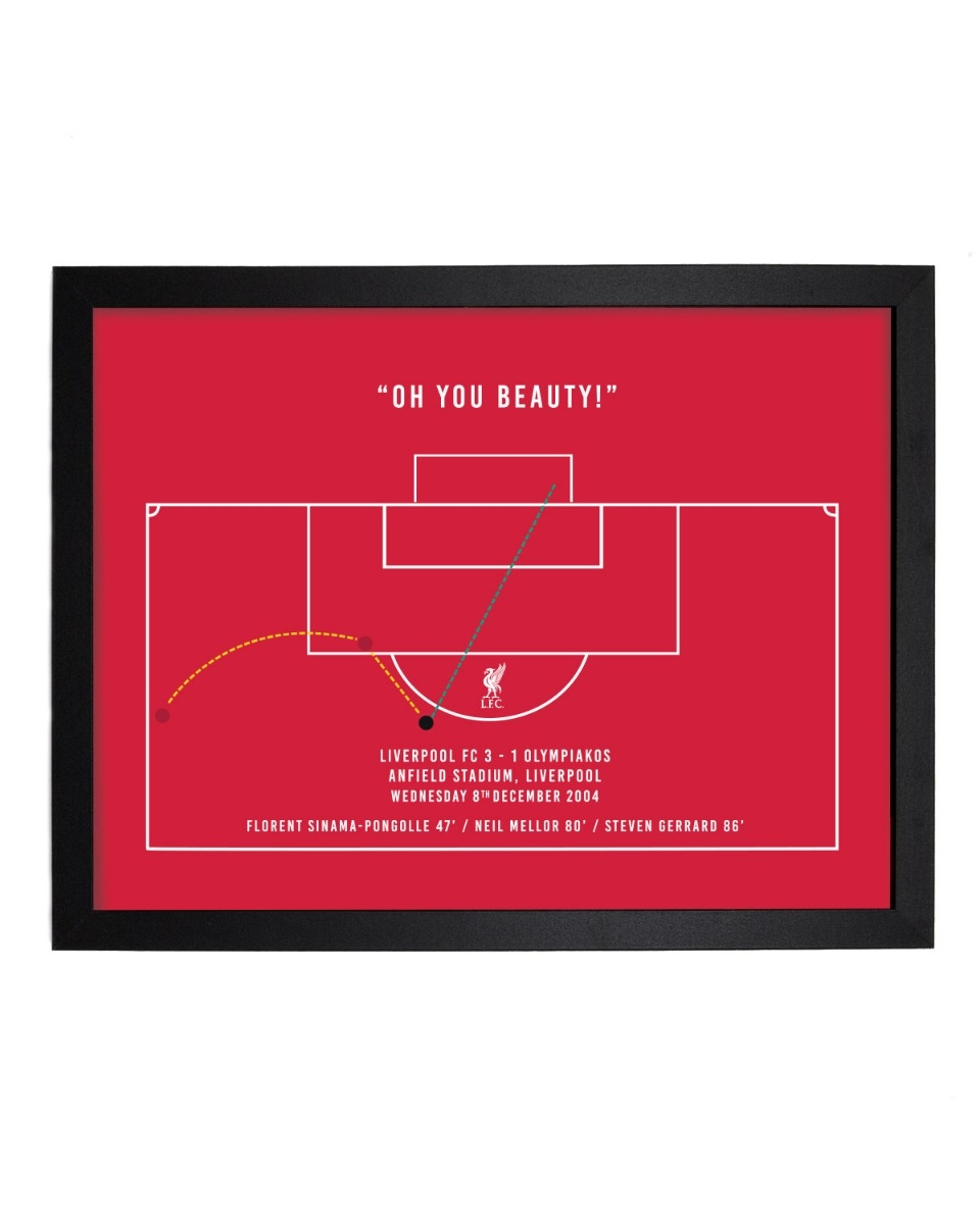 LFC Iconic Goals Print - Gerrard v Olympiakos 2005