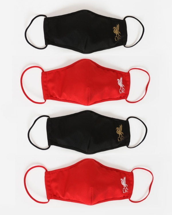 Pack 4 Mascarillas LFC Junior Shaped Negro y Rojo