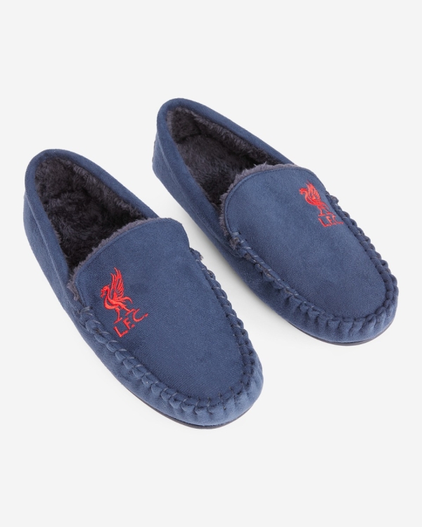 LFC Adults Navy Moccasin Slipper