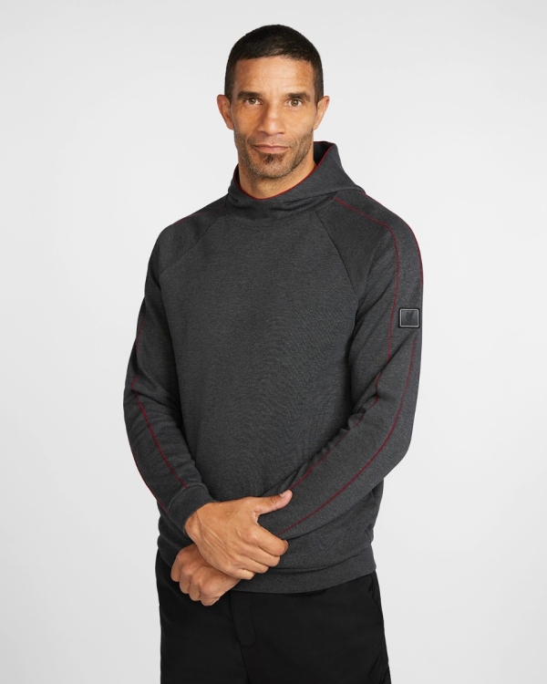 LFC Mens Charcoal Firma Tipping Overhead Hoody