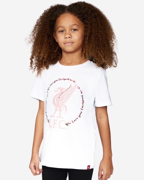 LFC Junior Liverbird Text Tee White