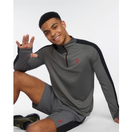 LFC Mens Quarter Zip Top Charcoal