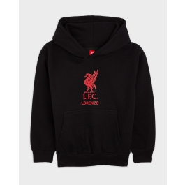 Personalise your LFC Junior Red Liverbird Personalised Black Hoody at ...