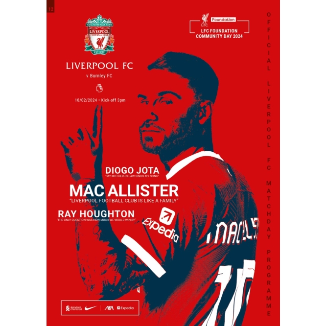 Matchday Programme 20 - LFC Vs Burnley - 10/02/24