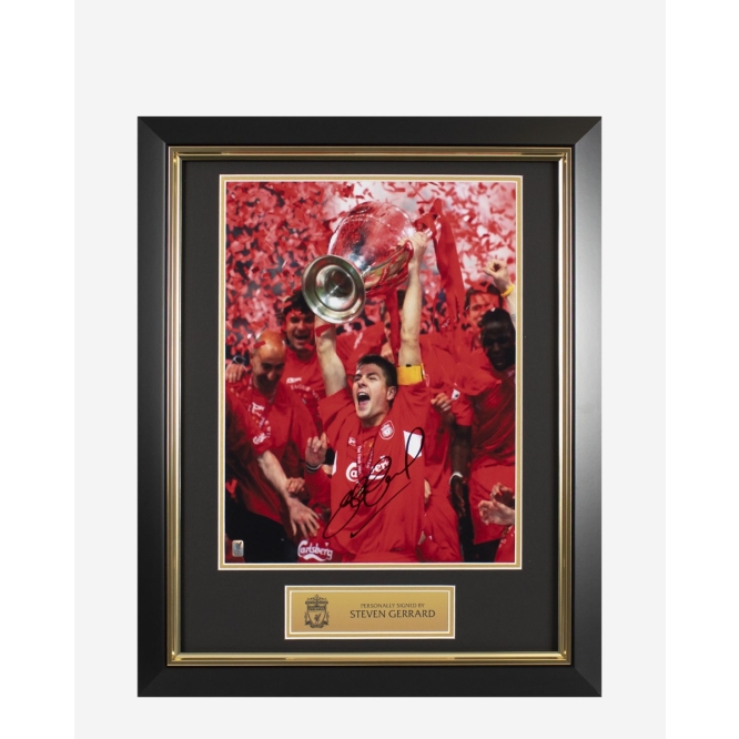 LFC Gerrard Framed Istanbul Signed Photo