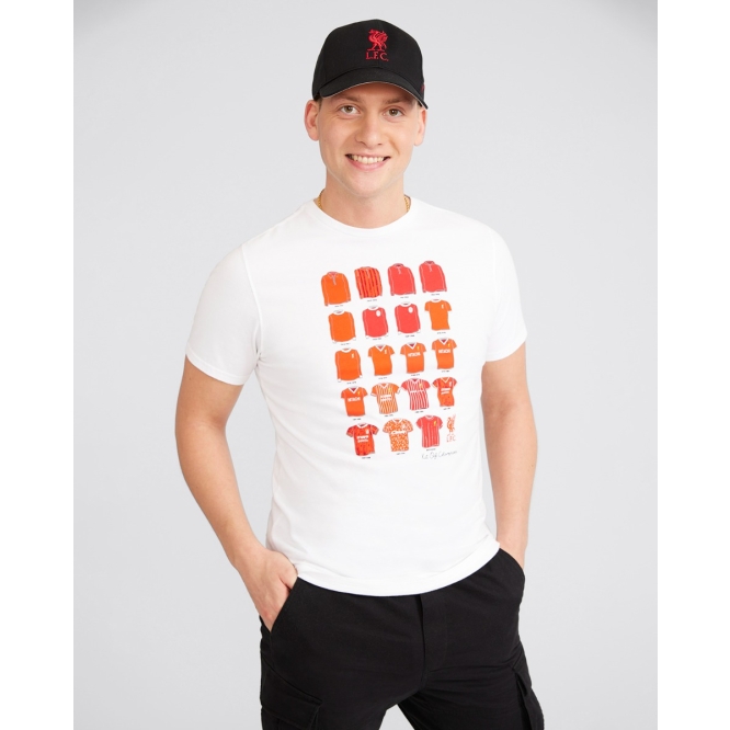 LFC Mens White Retro Champions Kit Tee
