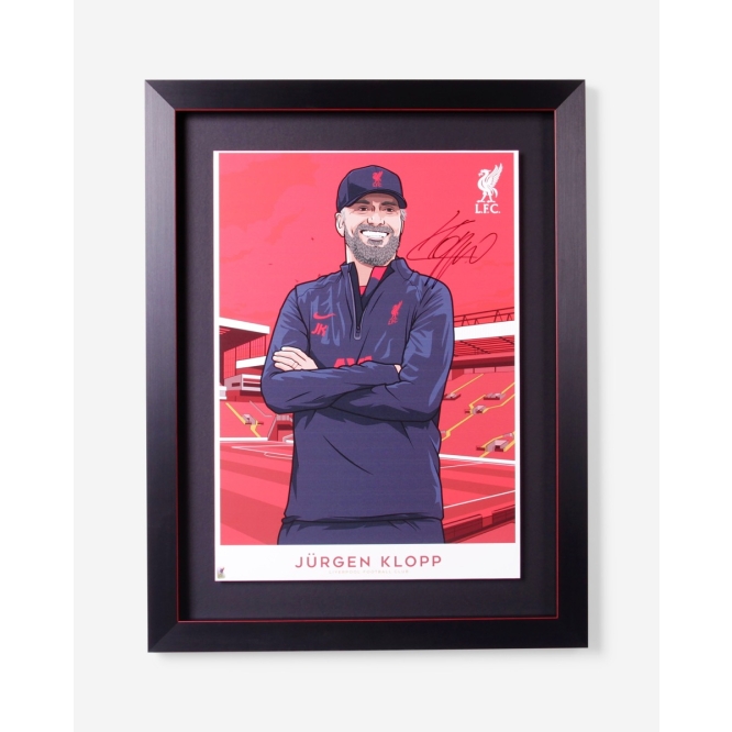 LFC Signed Klopp A2 Print