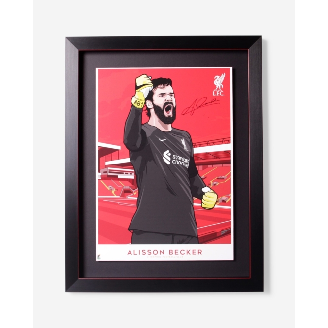 LFC Signed Alisson Becker A2 Print