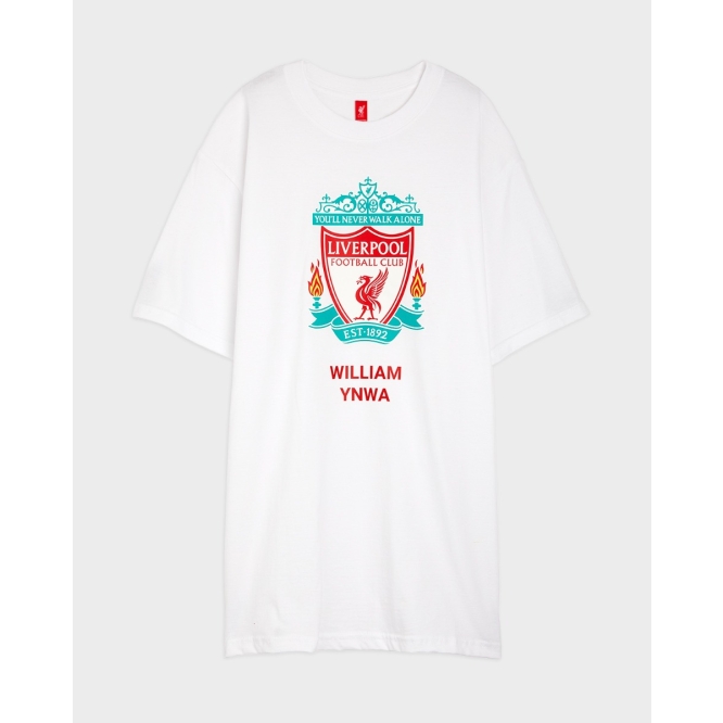 Personalise your LFC Colour Crest Personalised White Tee at the ...