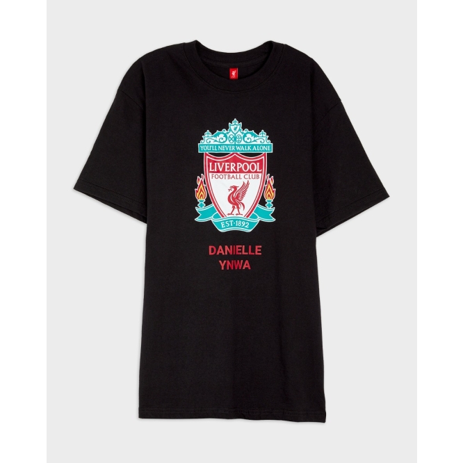 Personalise your LFC Colour Crest Personalised Black Tee at the ...