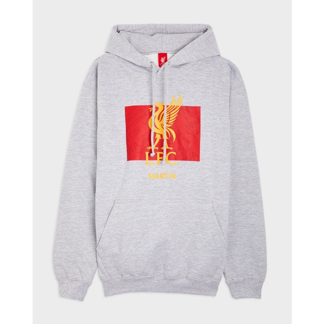 Personalise your LFC Liverbird Personalised Grey Hoody at the Official ...