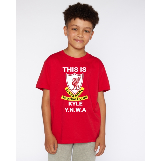 LFC Junior This Is Anfield Personalised Red Tee