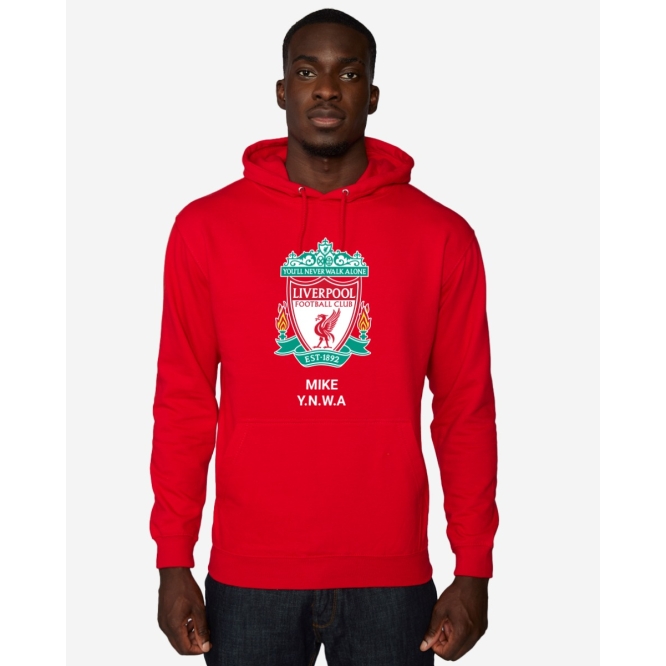 Personalise your LFC Crest Personalised Red Hoody at the Official LFC ...