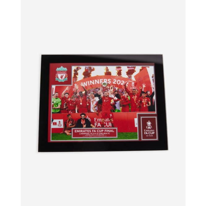 LFC FA Cup Win 2022 8x6" Glass Frame Image
