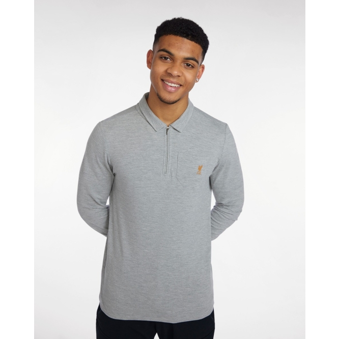 LFC Mens Long Sleeved Polo Grey