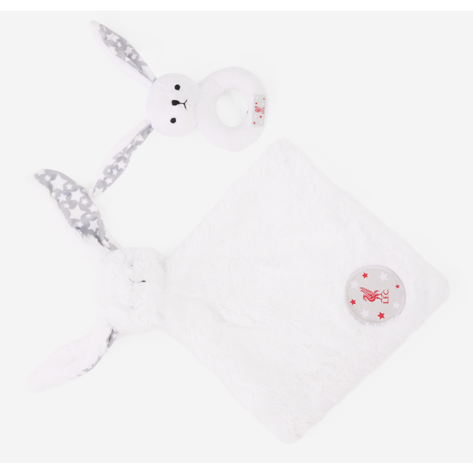 LFC Baby Plush Rabbit Comforter & Rattle Gift Set
